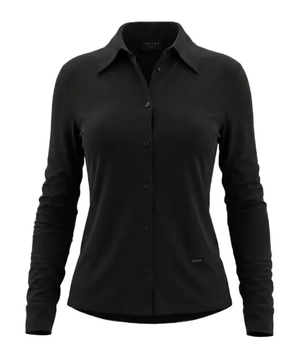 Gucci Lightweight Viscose Crêpe Jersey Shirt - Black