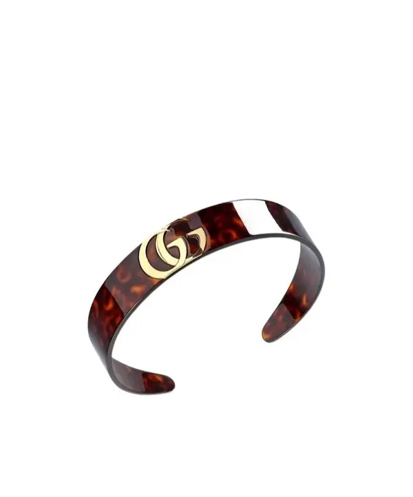 Gucci Hair Band With Double G - Brown