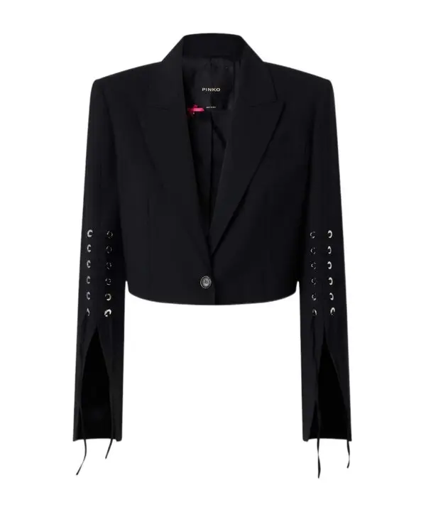 Pinko Lace-up Cropped Jacket - Black