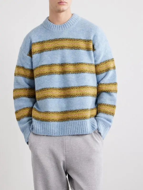 Dries Van Noten Master Striped Alpaca-blend Sweater