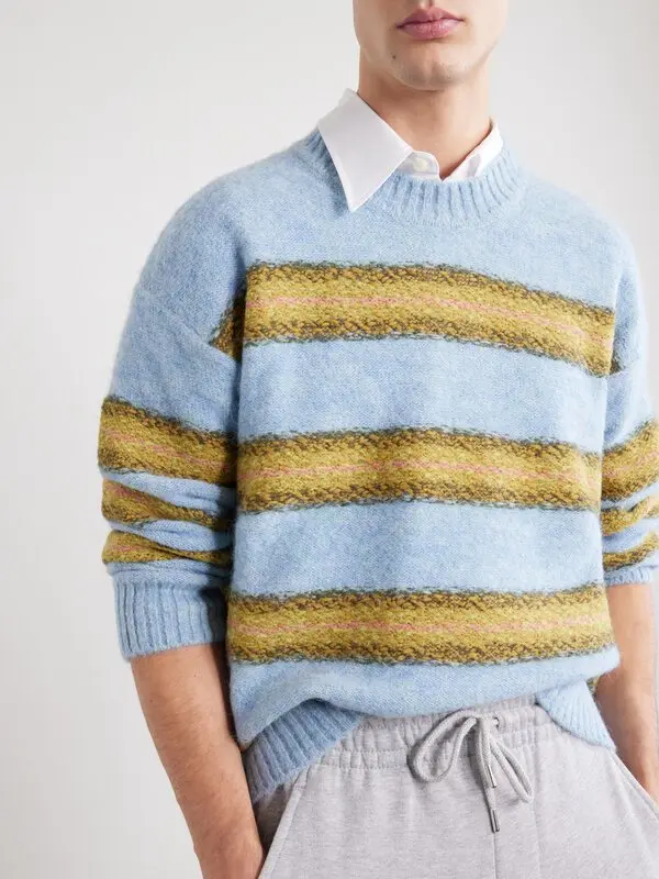 Dries Van Noten Master Striped Alpaca-blend Sweater