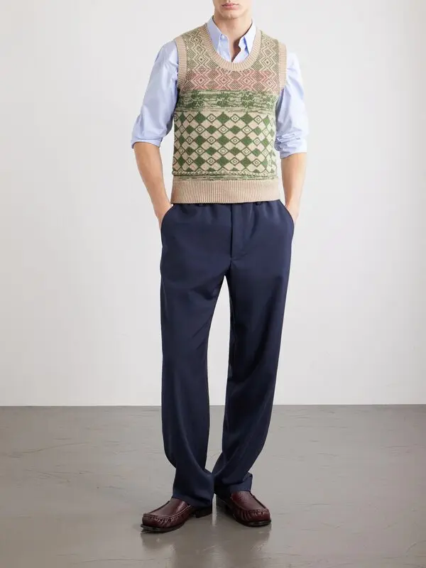 Dries Van Noten Straight-leg Wool Trousers - Blue