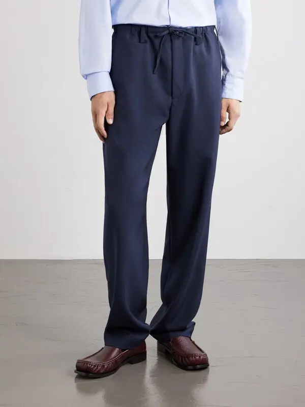 Dries Van Noten Straight-leg Wool Trousers - Blue