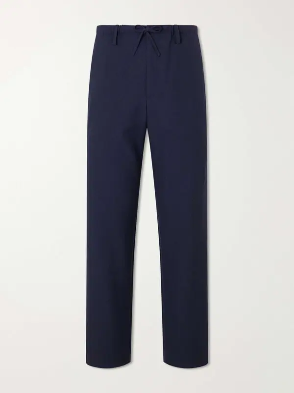 Dries Van Noten Penny Straight-leg Wool Trousers - Navy