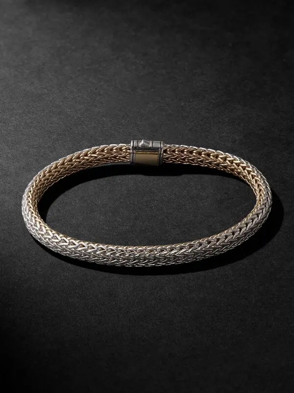 John Hardy Icon Reversible 14-karat Gold And Sterling Bracelet