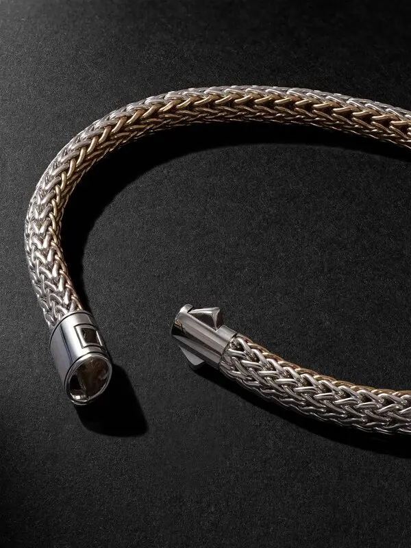 John Hardy Icon Reversible 14-karat Gold And Sterling Bracelet