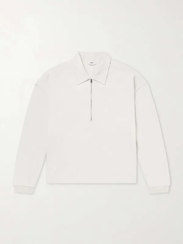 AGOLDE Darius Cotton-jersey Polo Shirt - Beige