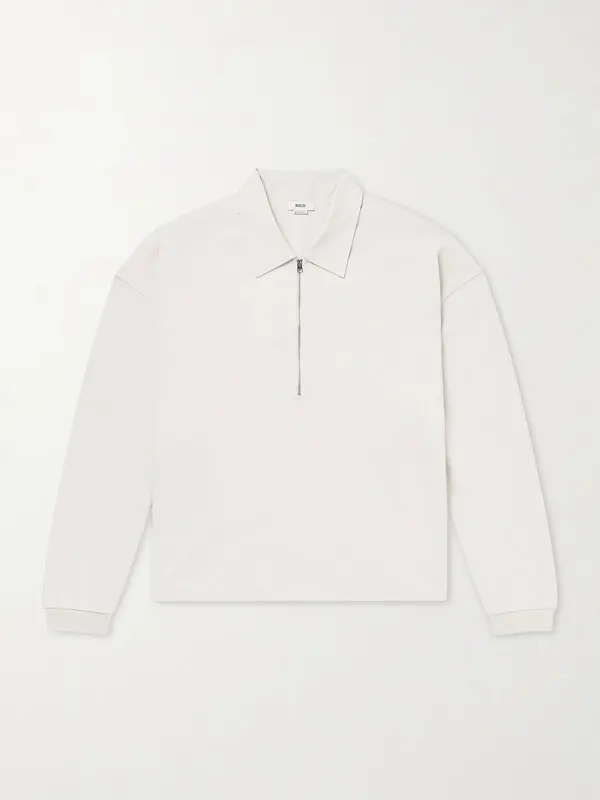 AGOLDE Darius Cotton-jersey Polo Shirt - Neutrals