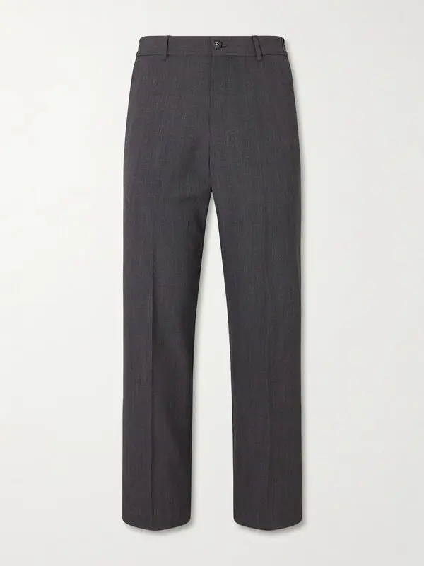 A.p.c. Dylan Straight-leg Grain De Poudre Wool-blend Trousers - Gray
