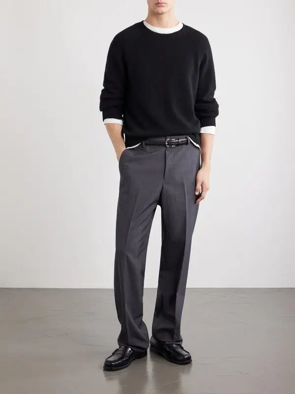 A.p.c. Dylan Straight-leg Grain De Poudre Trousers