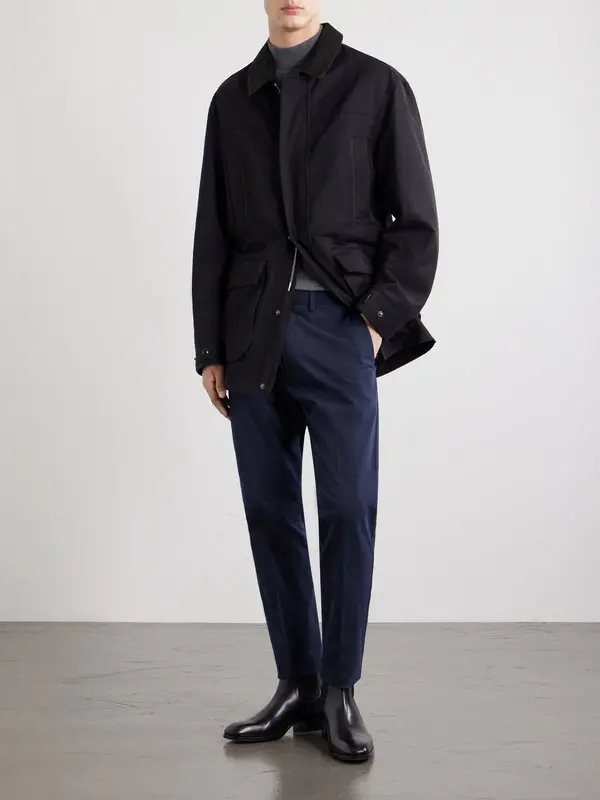 TOM FORD Tapered Cotton-blend Twill Trousers
