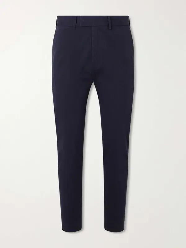 TOM FORD Tapered Cotton-blend Twill Trousers - Navy