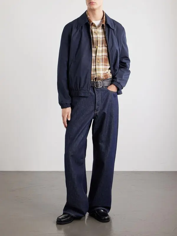 A.p.c. William Logo-embroidered Cotton-gabardine Blouson Jacket - Blue