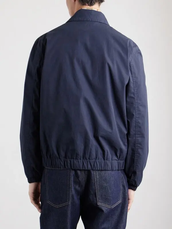 A.p.c. William Logo-embroidered Cotton-gabardine Blouson Jacket - Blue
