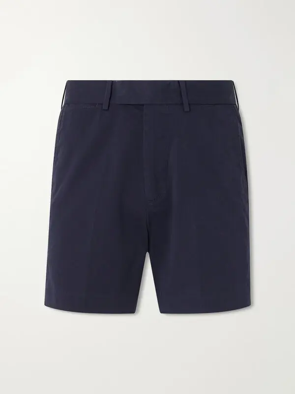 TOM FORD Straight-leg Cotton-blend Twill Shorts - Blue