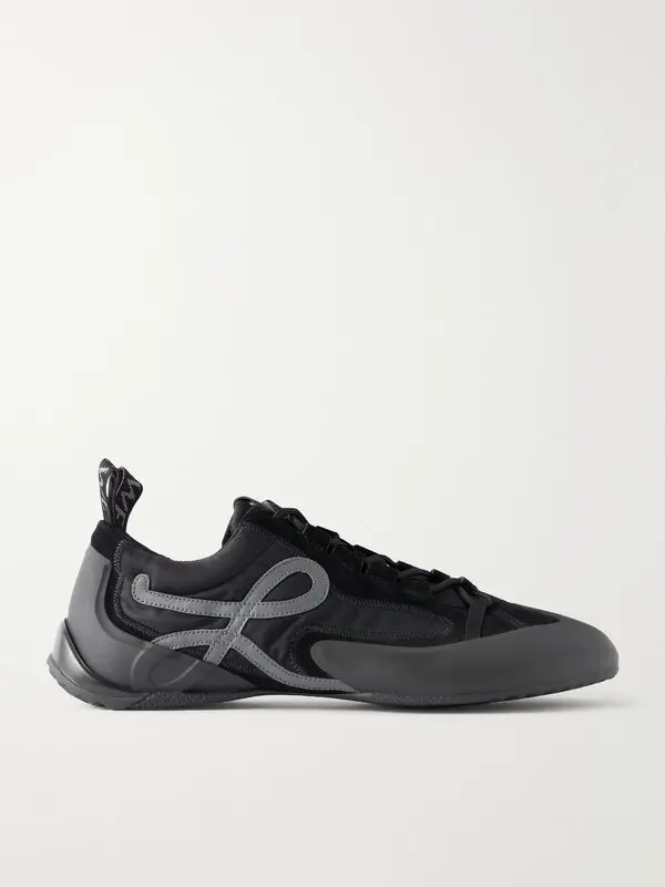 Loewe Grip Suede-trimmed Nylon Sneakers - Black