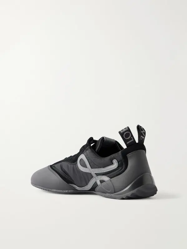 Loewe Grip Suede-trimmed Nylon Sneakers - Black
