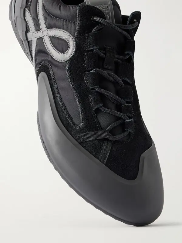 Loewe Grip Suede-trimmed Nylon Sneakers - Black