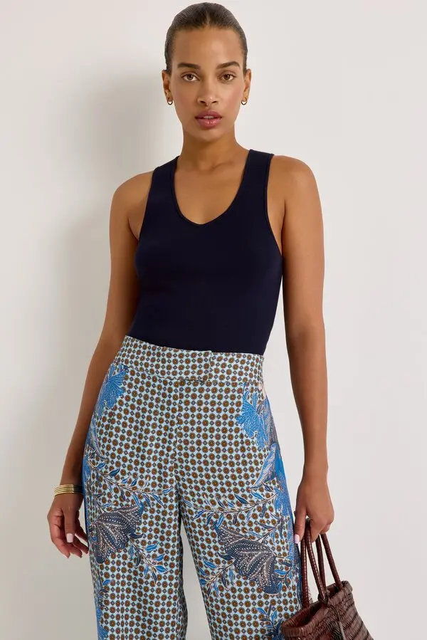 MARIE OLIVER Miranda Rib Knit Tank - Navy