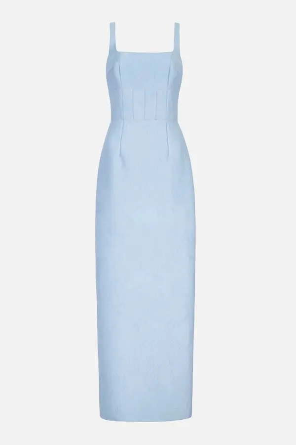 EMILIA WICKSTEAD Megara Dress In Icy Embossed Cloque - Blue