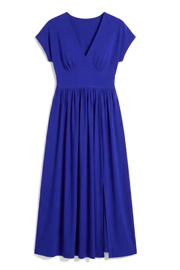 LOUCHE Unity Linen Mix Midi Dress Cobalt - Blue