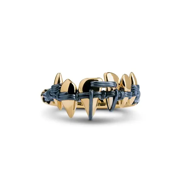 KASUN LONDON Ring Polished Gold & Brushed Black Rhodium - Black/gold