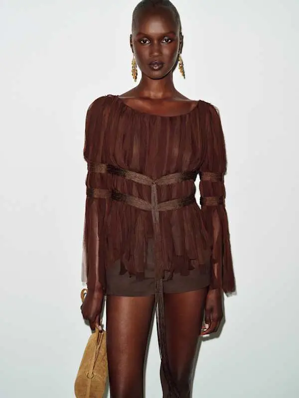 REFORMATION Vintage Max Mara Fringe Top