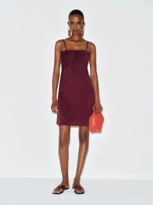 REFORMATION Vintage Jean Paul Gaultier Ruched Dress - Red