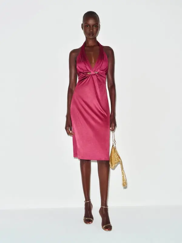 REFORMATION Vintage Roberto Cavalli Serpent Halterneck Midi Dress