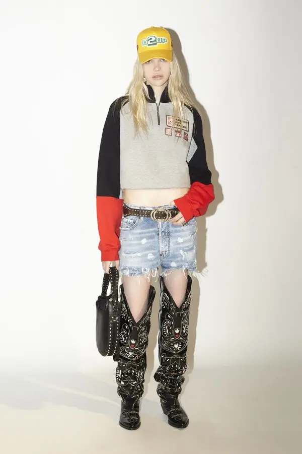 Dsquared2 Cropped Athletic Sweatshirt With Half Zip