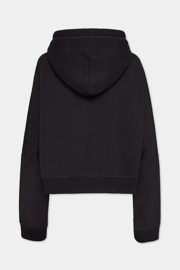 Dsquared2 Maple Leaf Cropped Hoodie Sweatshirt