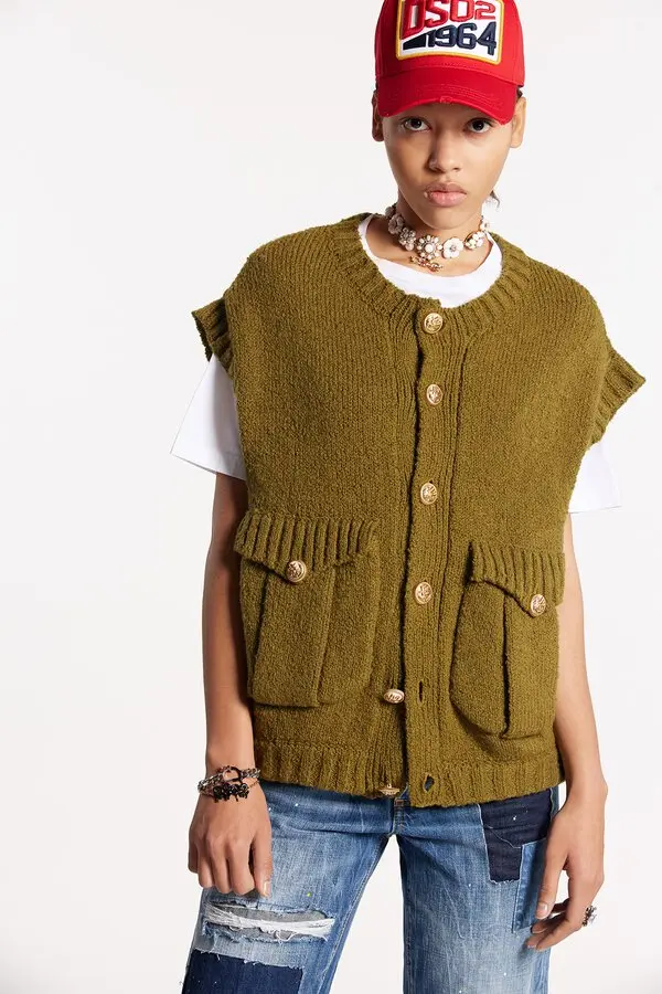 Dsquared2 Patch Pocket Vest Knit