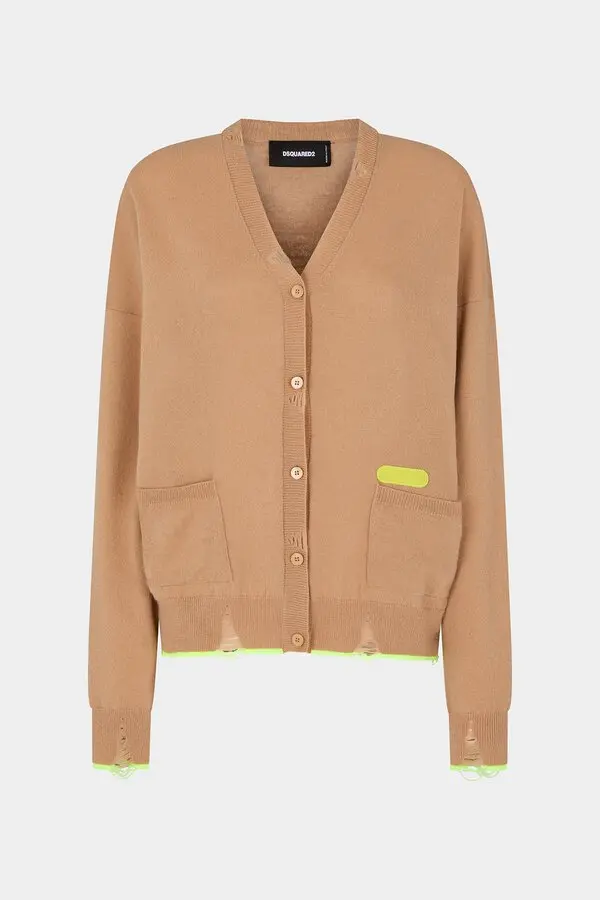 Dsquared2 Fluo Trim V Cardigan Knit - Black