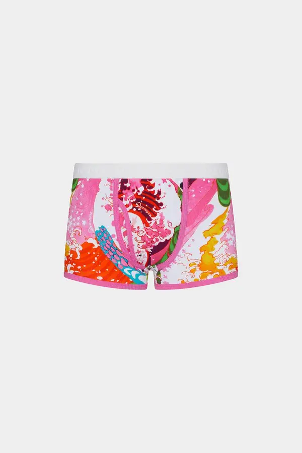 Dsquared2 All Over Printed Stretch Cotton Boxer Briefs - Fantasy