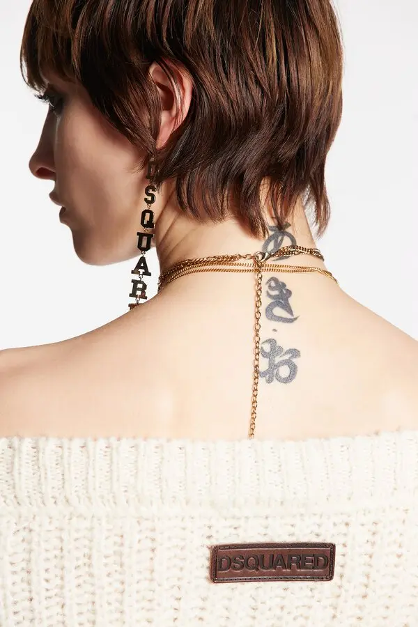 Dsquared2 Off-shoulder Alpaca Blend Knit Dress
