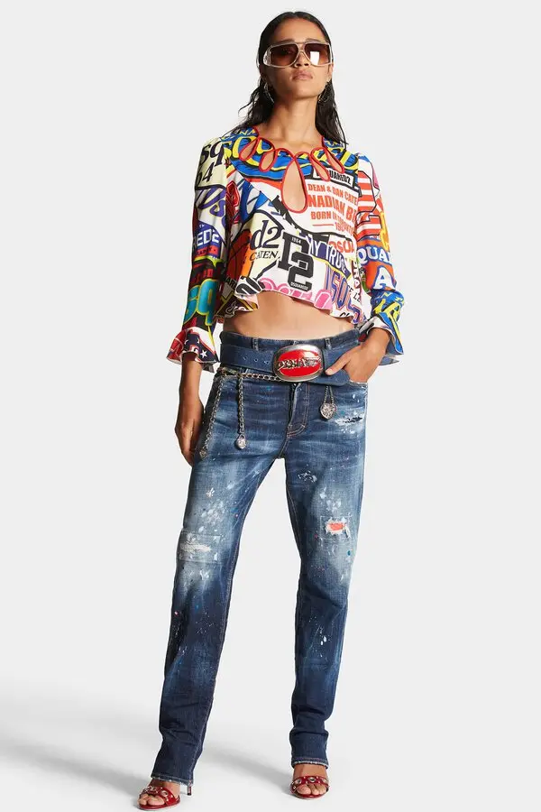 Dsquared2 Dark Neon Splash Wash 642 Jeans
