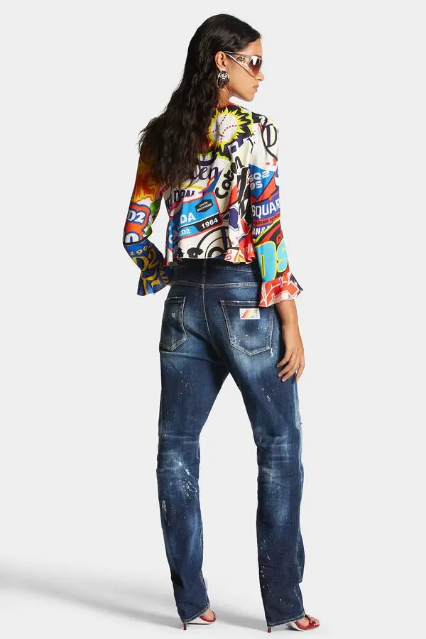Dsquared2 Dark Neon Splash Wash 642 Jeans