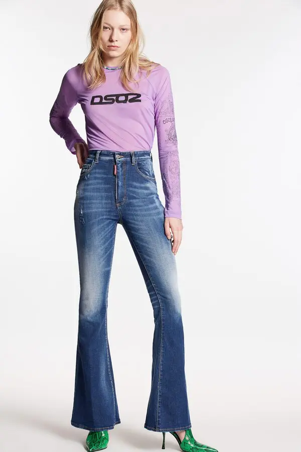Dsquared2 Dark Fade Wash Surfer Flare