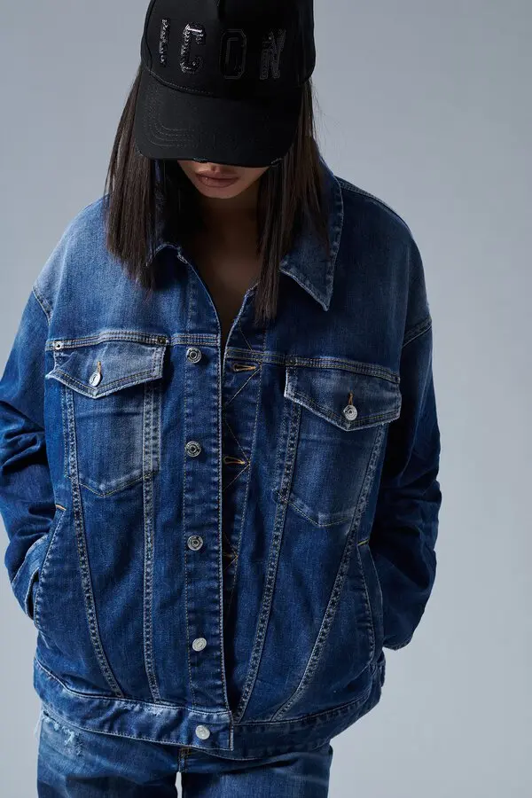 Dsquared2 Icon Dark Wash Over Jean Jacket