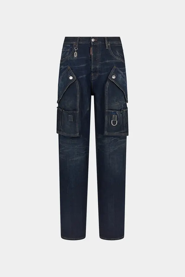 Dsquared2 Black Dusty Wash Eros Cargo Jeans
