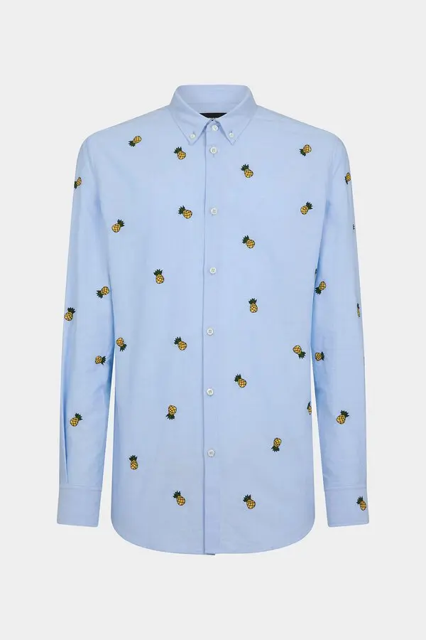 Dsquared2 Embroidered Fruits Shirt - Blue