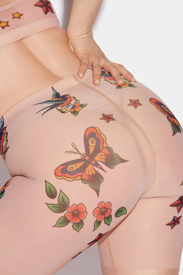 Dsquared2 Honey Tattoo Cycling Shorts