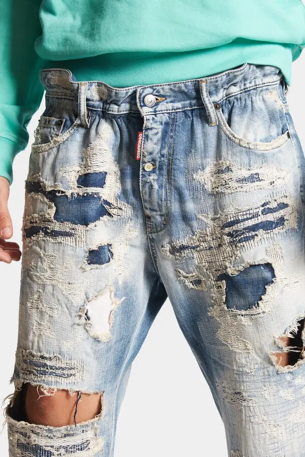 Dsquared2 Shark Bite Wash Big Brother" Distressed Jeans