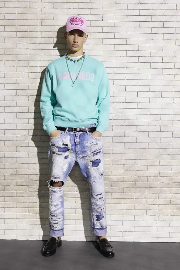 Dsquared2 Shark Bite Wash Big Brother" Distressed Jeans