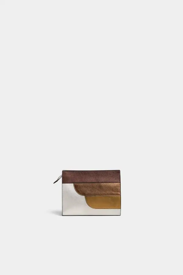Dsquared2 Metallic Leather Degradé Effect Clutch