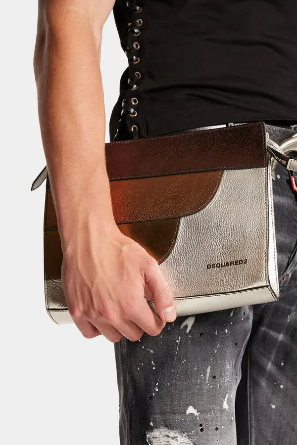 Dsquared2 Metallic Leather Degradé Effect Clutch