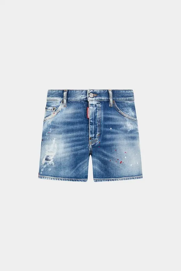 Dsquared2 Medium Worn Out Booty Wash Sexy 70's Shorts - Blue