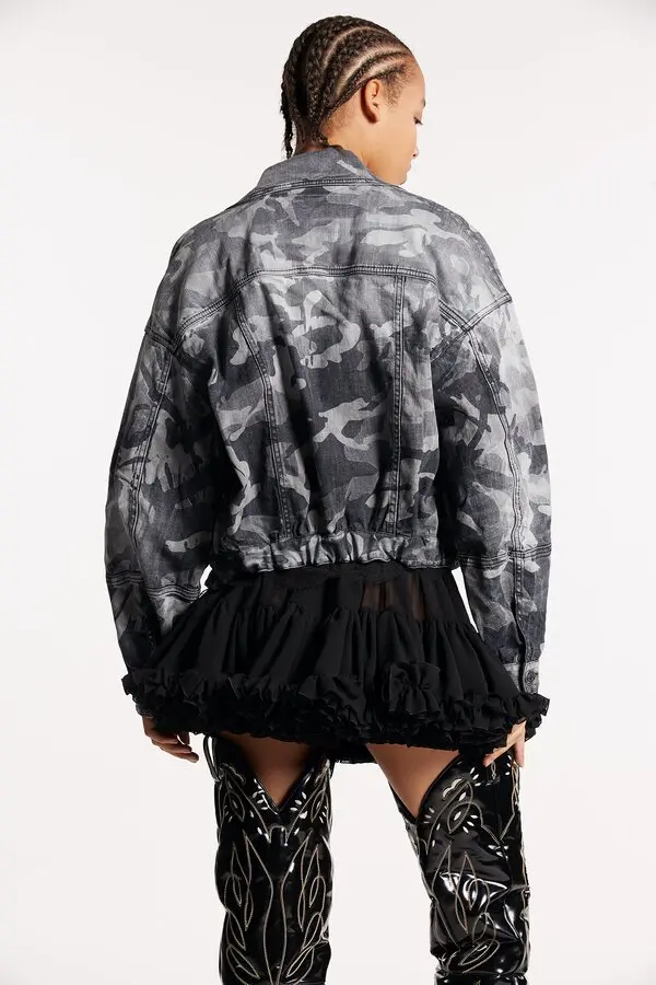 Dsquared2 Grey Camo Wash Jacket