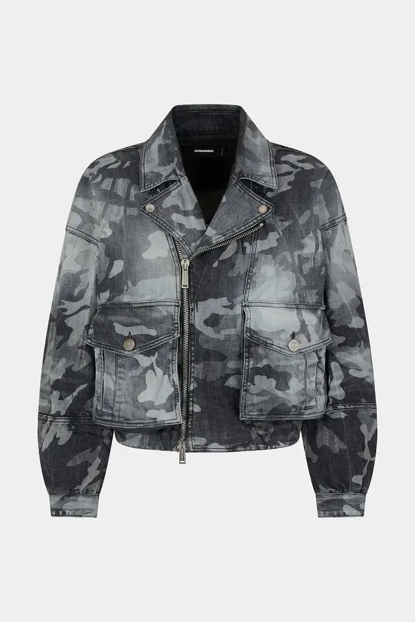Dsquared2 Grey Camo Wash Jacket