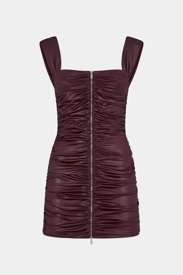 Dsquared2 Gathered Zipped Shiny Dress